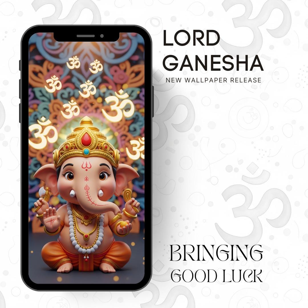 3D Lord Ganesha Wallpaper: Minimalist OHM Design (digital Download/jpeg ...