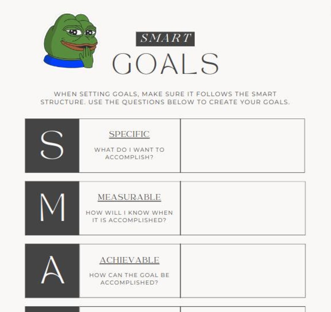 SMART Goals Planner, Printable, Instant Download - Etsy
