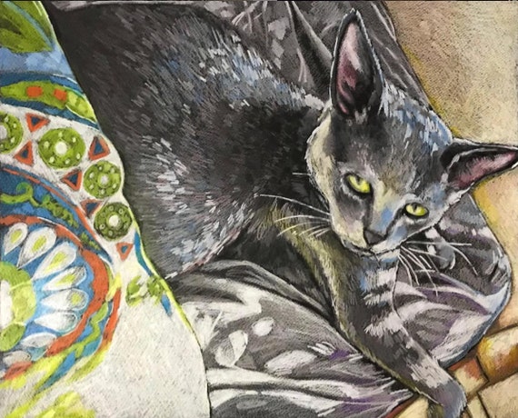 Double 2 Cat Custom Portrait Painting your Meowzers with | Etsy