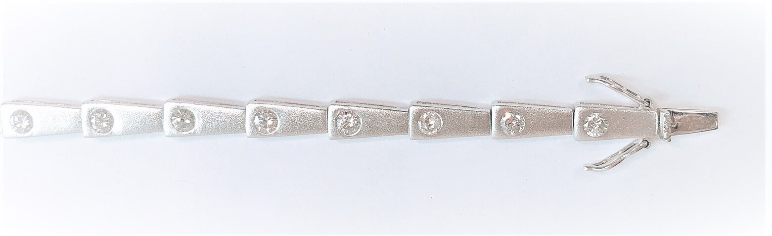Trapezoid Link Diamond Bracelet in 14K White Gold - Etsy
