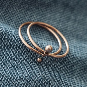 Rose Gold Revolving Ring, Rotating Ring, Minimal Stacking Double Rings ...
