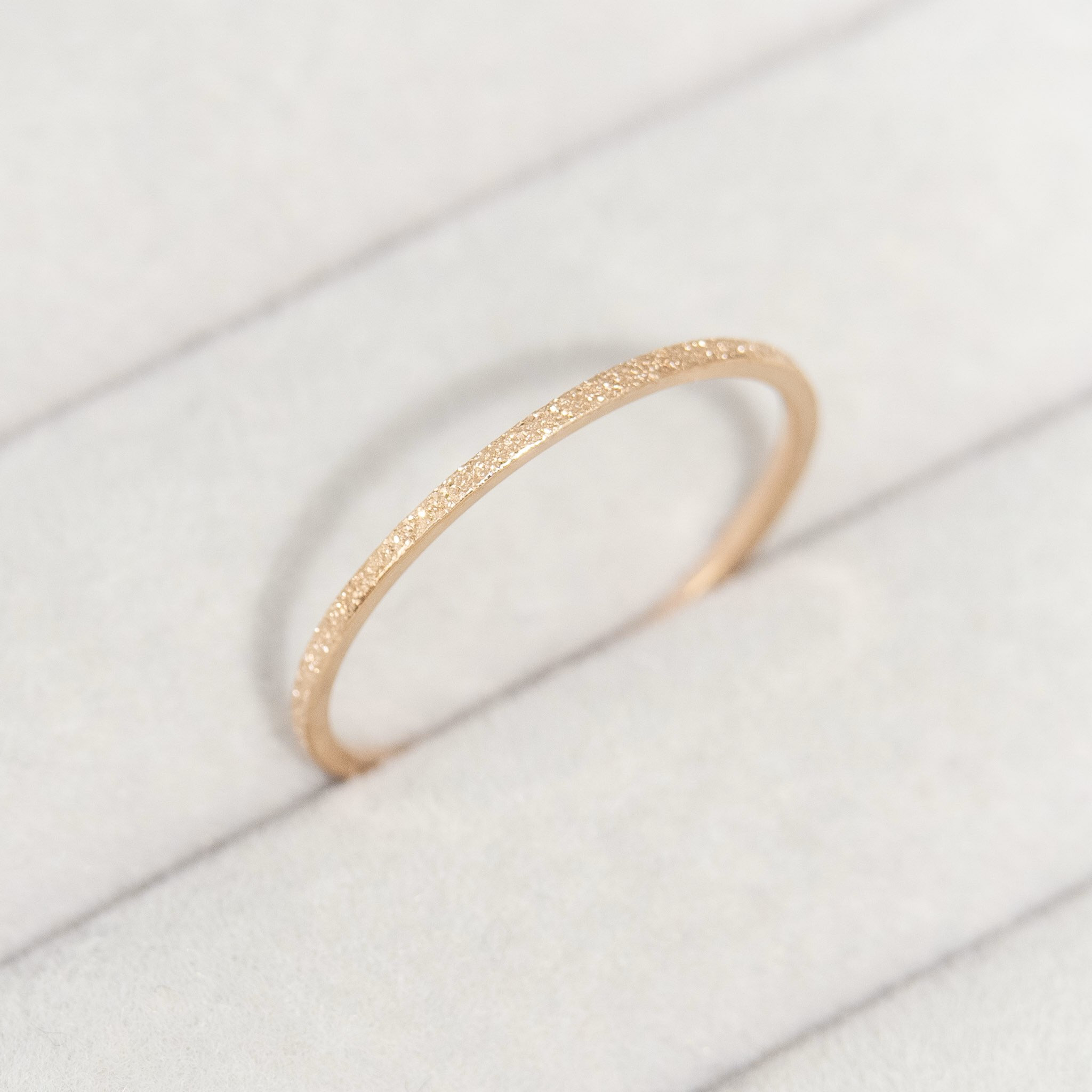 Simple stacking ring set dainty sparkle ring set rose gold | Etsy