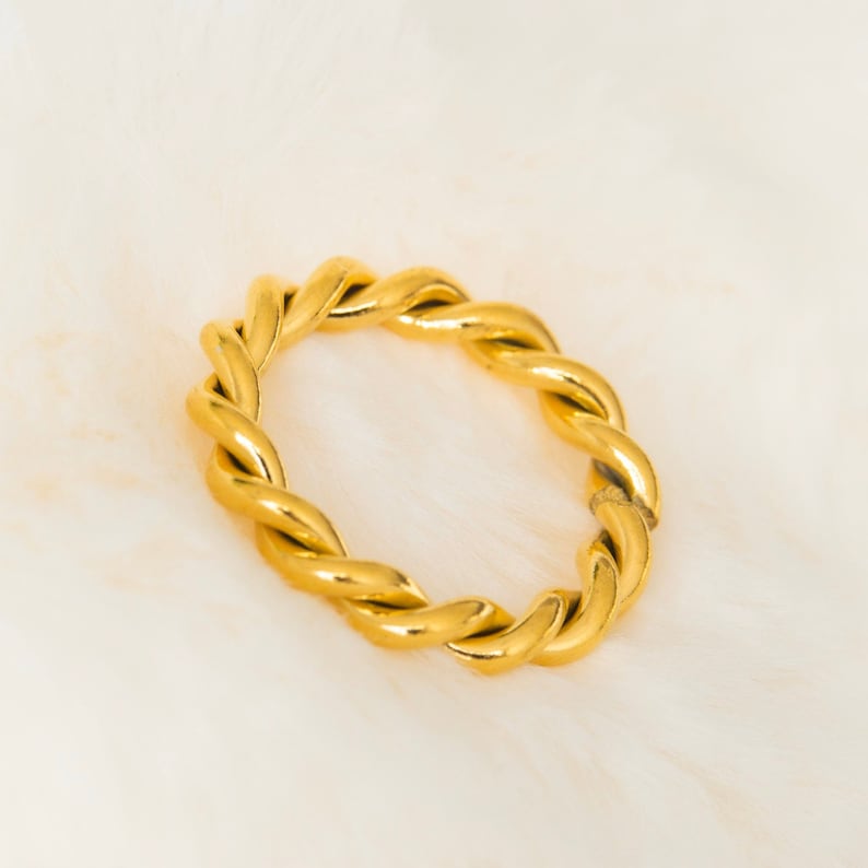 Thick Twisted Rope Stacking Ring Gold Braided Statement Band - Etsy