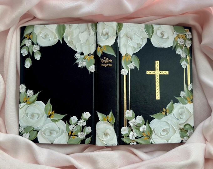 Hand Painted Catholic Douay Rheims Bible, Keepsake Bible, QUICK SHIP - Etsy