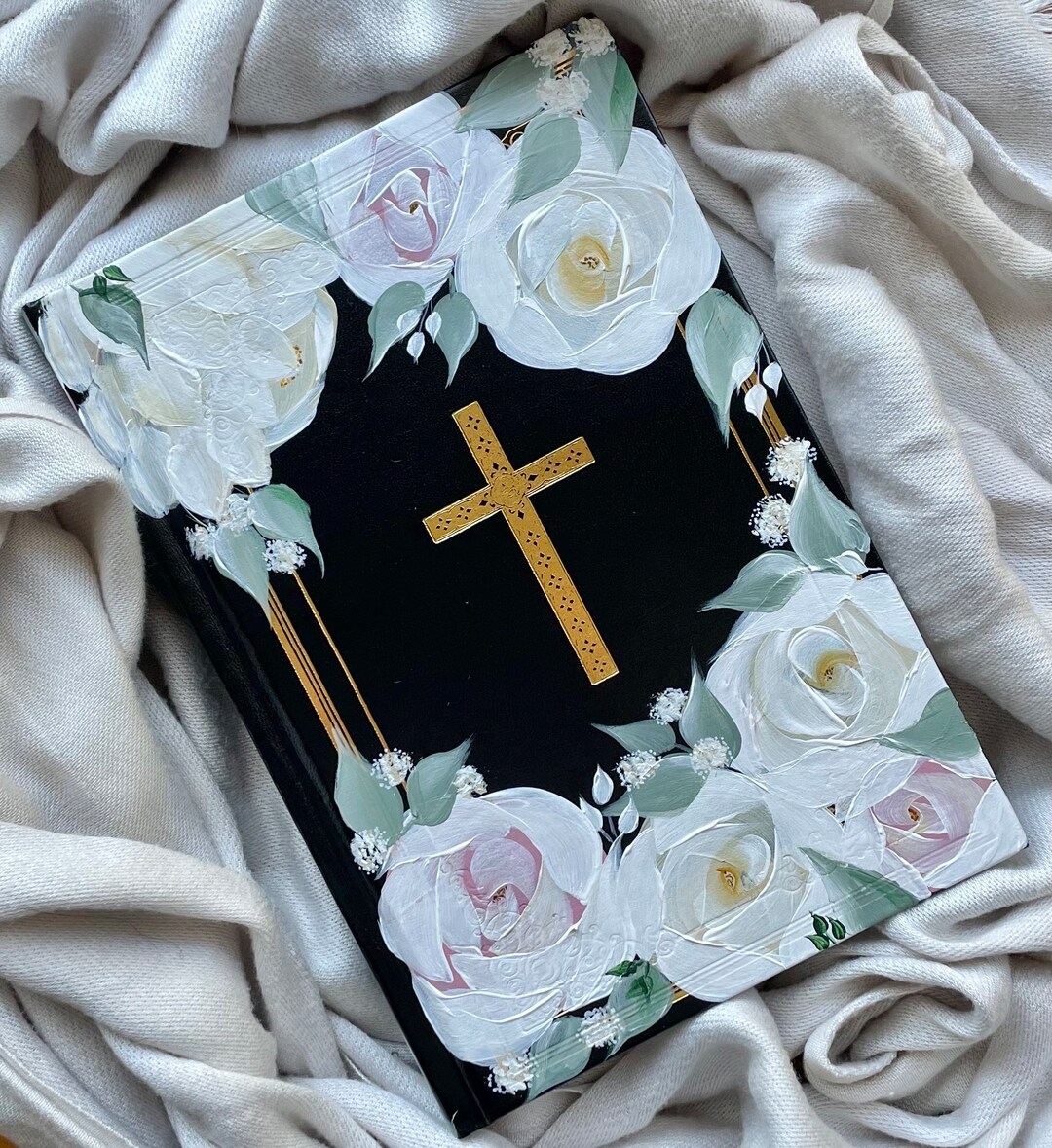 Hand Painted Catholic Douay Rheims Bible, Keepsake Bible - Etsy