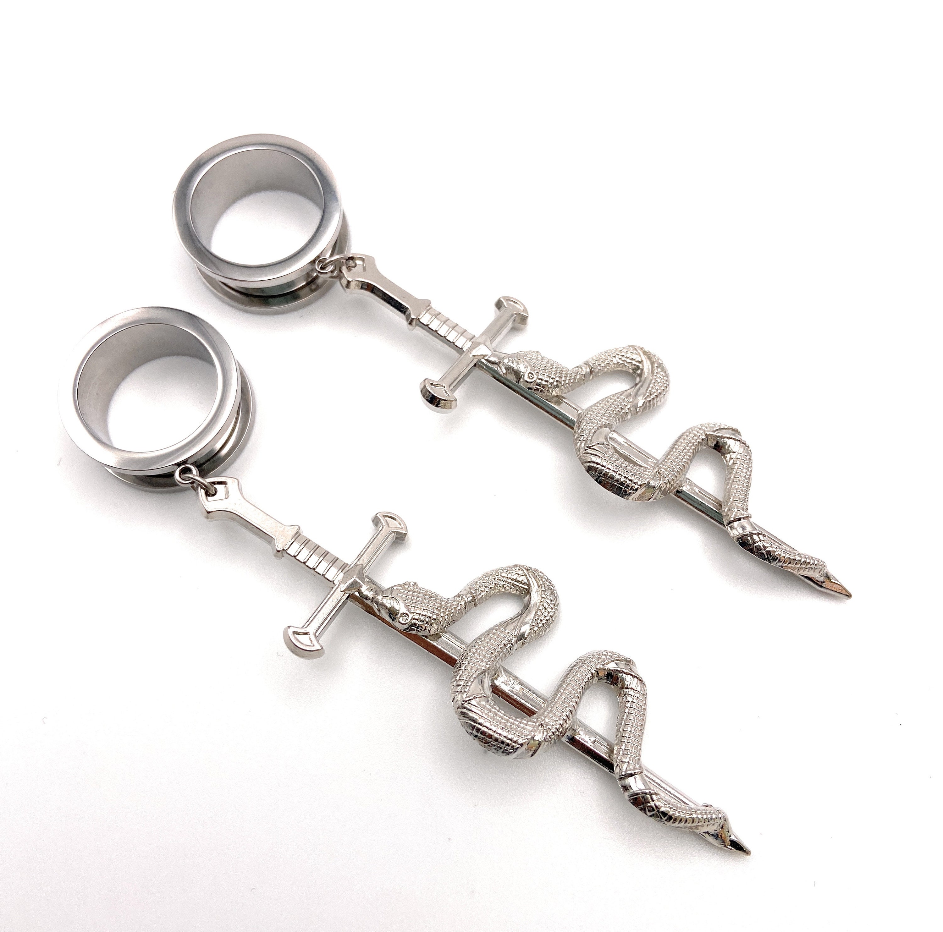 Black Halloween Sword and Snake / Serpent in 316l Surgical - Etsy