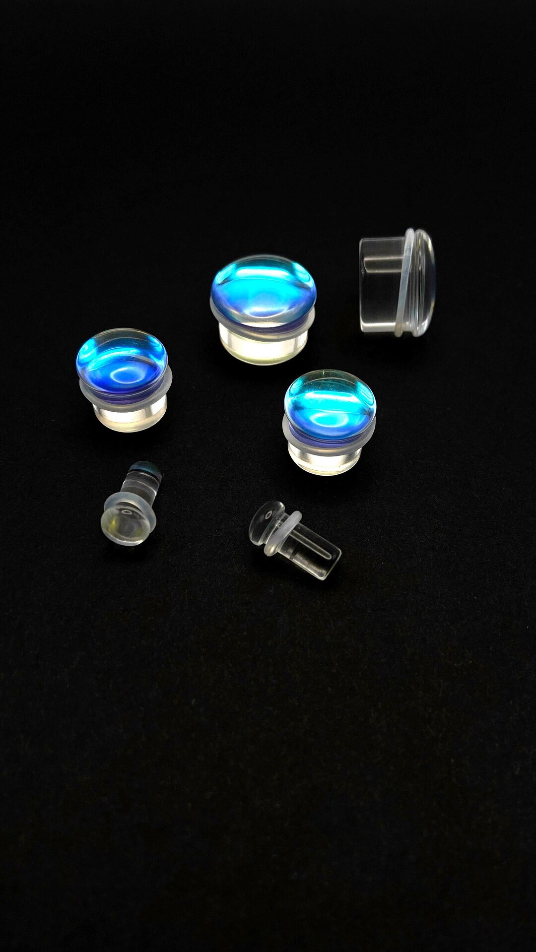 Iridescent Glass Cats Eye Stone Plug: Single Flared Body Jewelry - Etsy