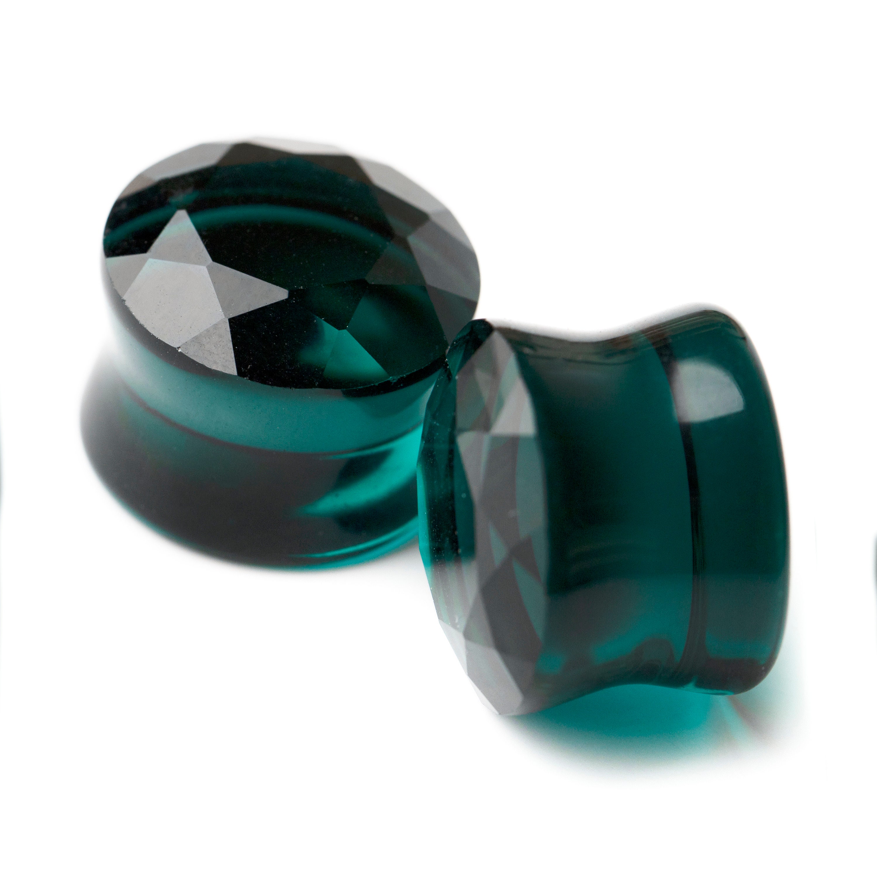 Quality Glass Gem Cut Saddle Plugs in Green | Etsy New Zealand