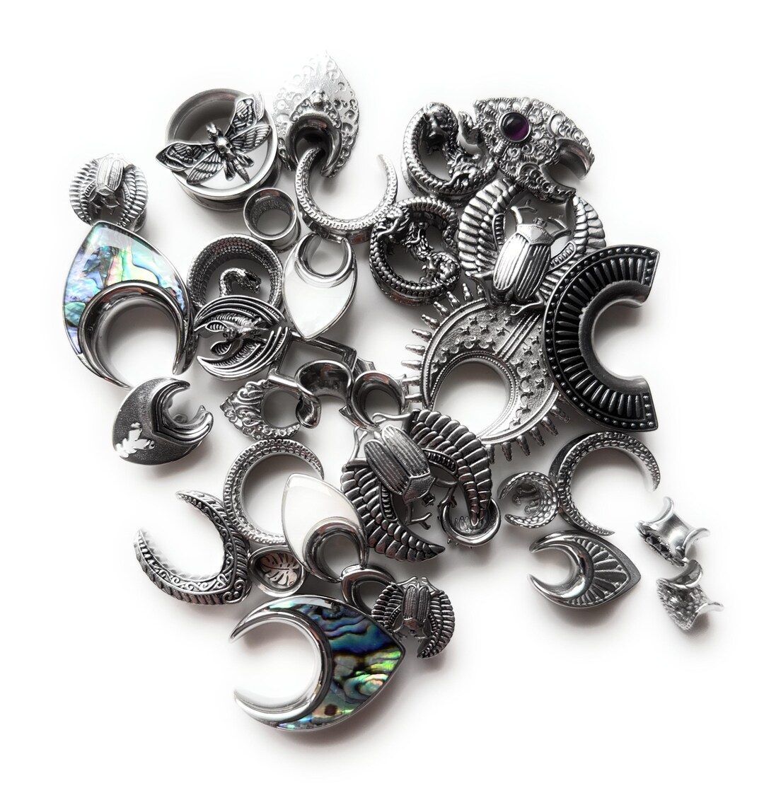 Mystery Ear Saddles: Surgical Steel Tunnels, Plugs (singles or Pairs ...