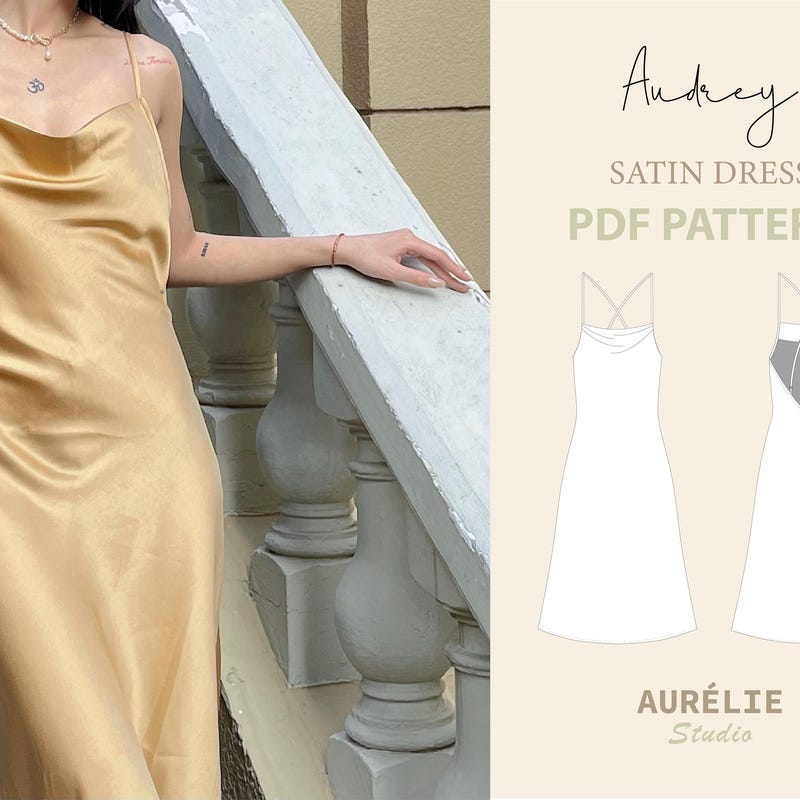 Satin Dress Pattern - Etsy UK