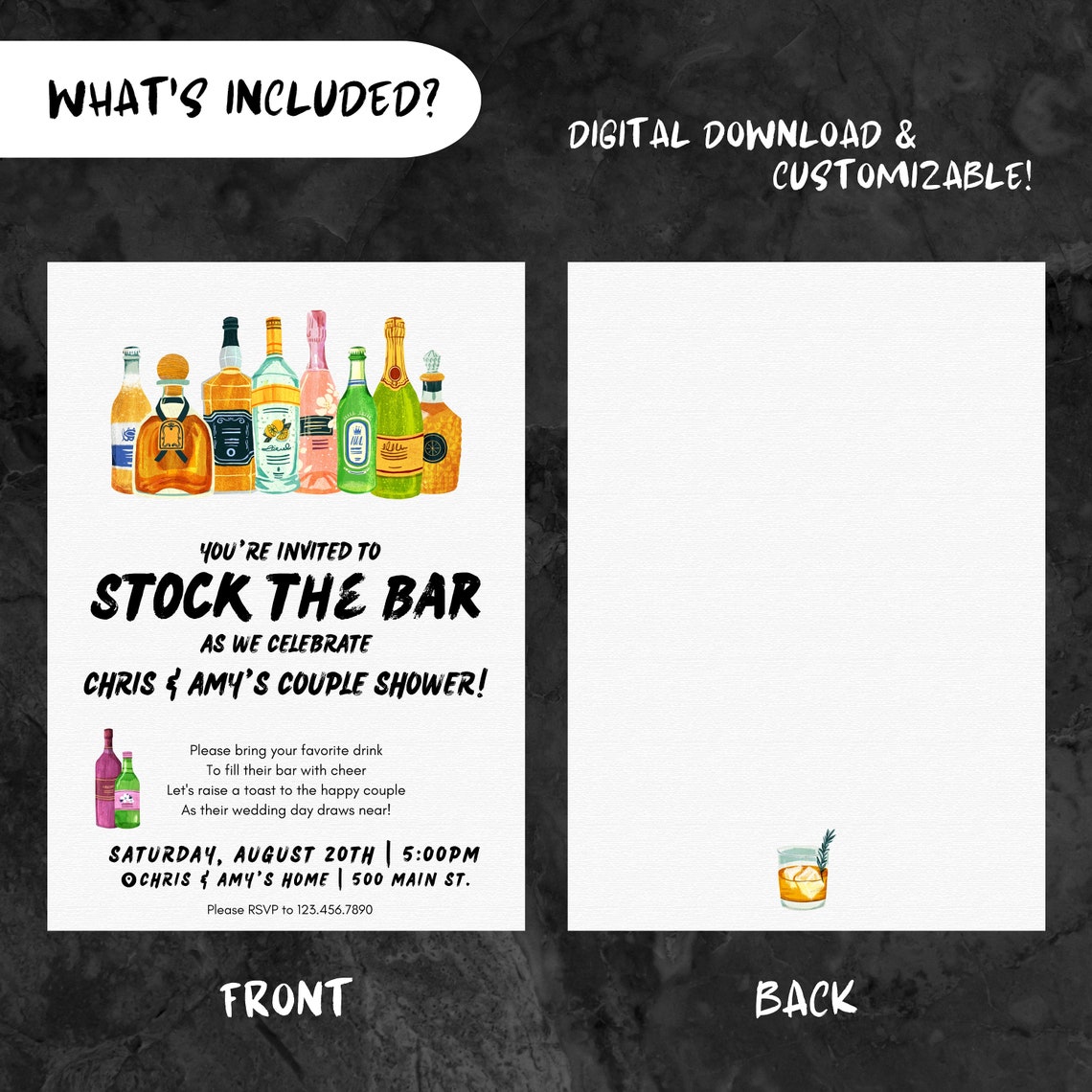 Stock the Bar Invitation Couples Shower Invitation - Etsy