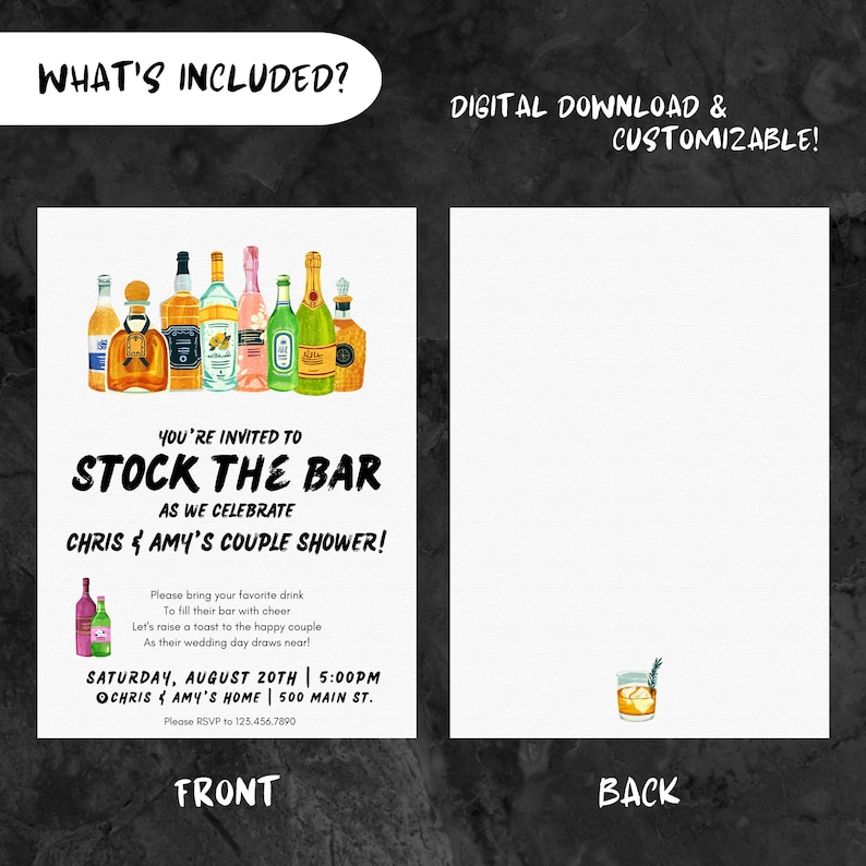 Stock the Bar Invitation Couples Shower Invitation - Etsy