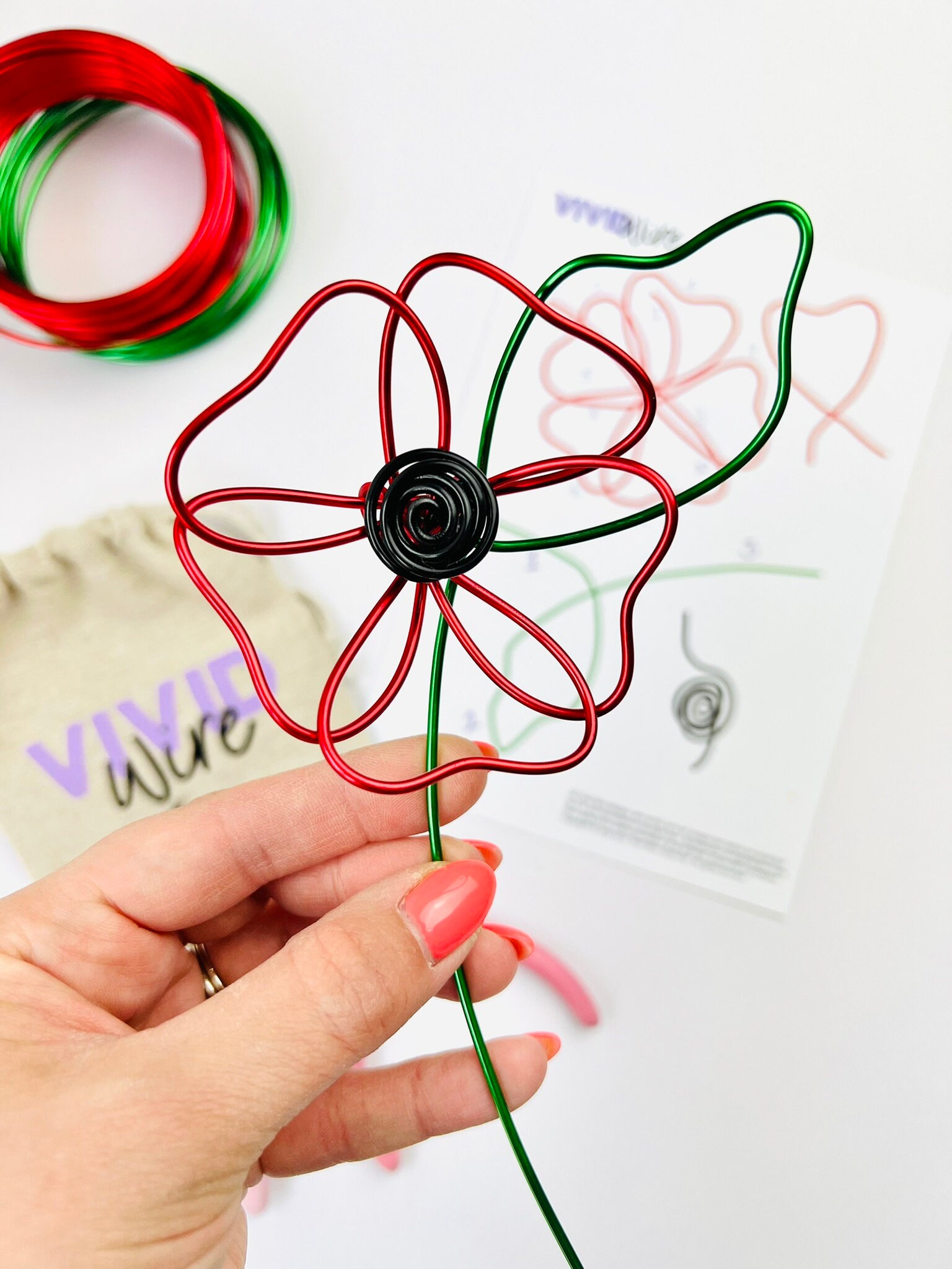 Poppy Wire Art Kit Make Your Own Wire Poppy Craft Kit for Adults Craft ...