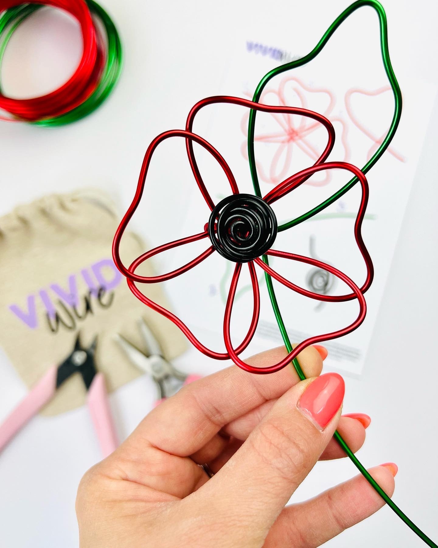 Poppy Wire Art Kit Make Your Own Wire Poppy Craft Kit for Adults Craft ...