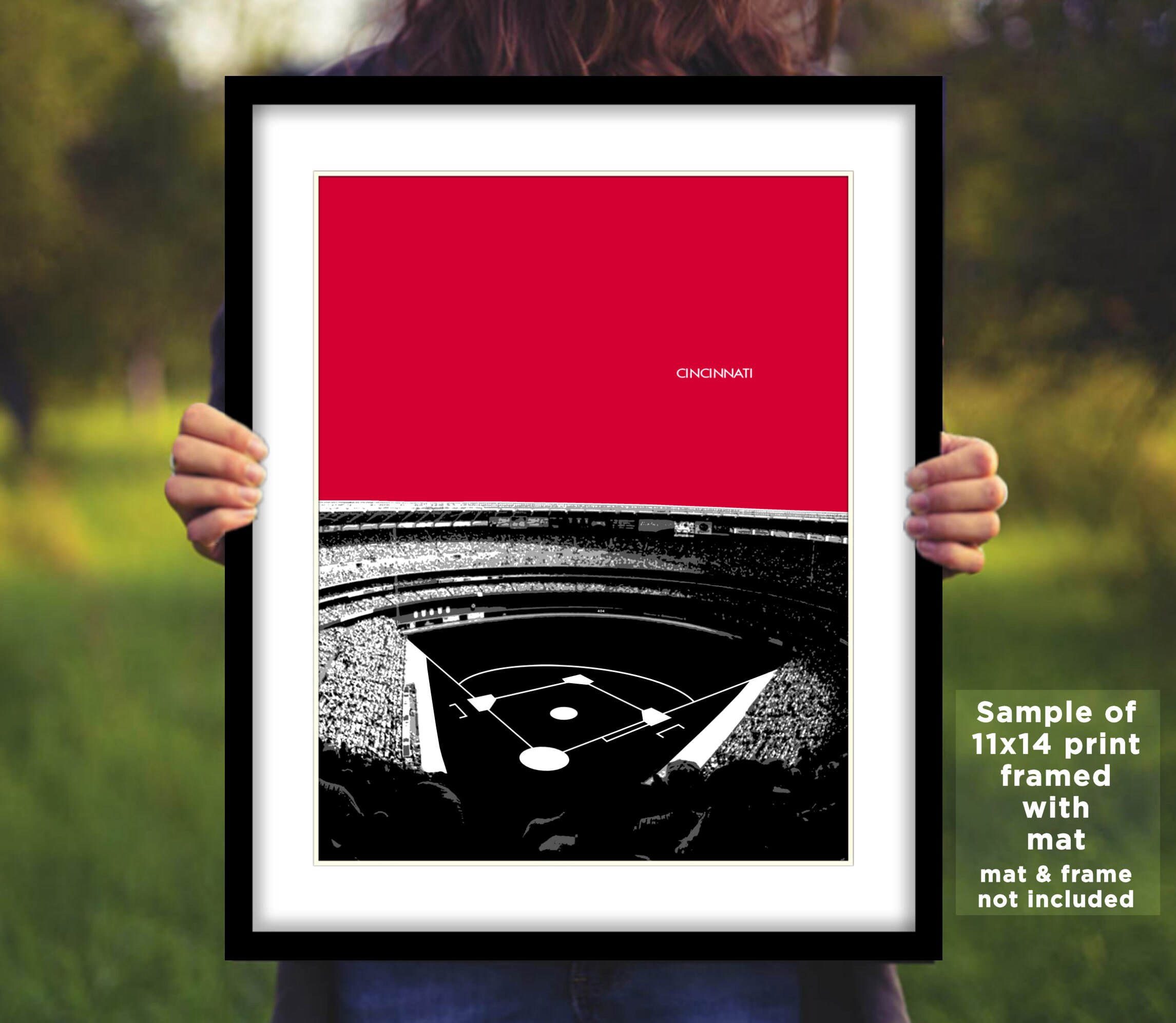 Cincinnati Reds RIVERFRONT STADIUM Photo Picture Baseball City Skyline ...