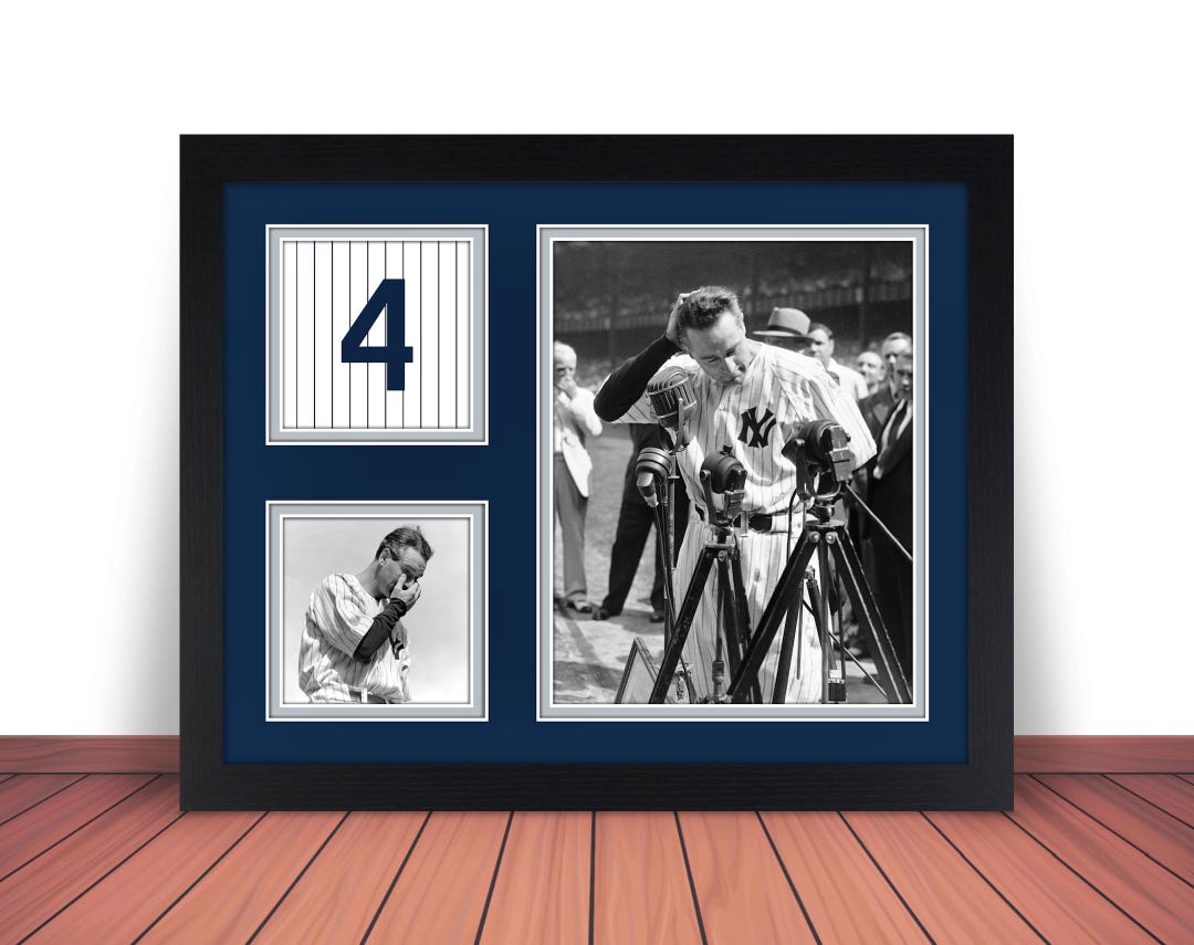 Framed LOU GEHRIG Day "luckiest Man Speech" New York Yankees Collage ...