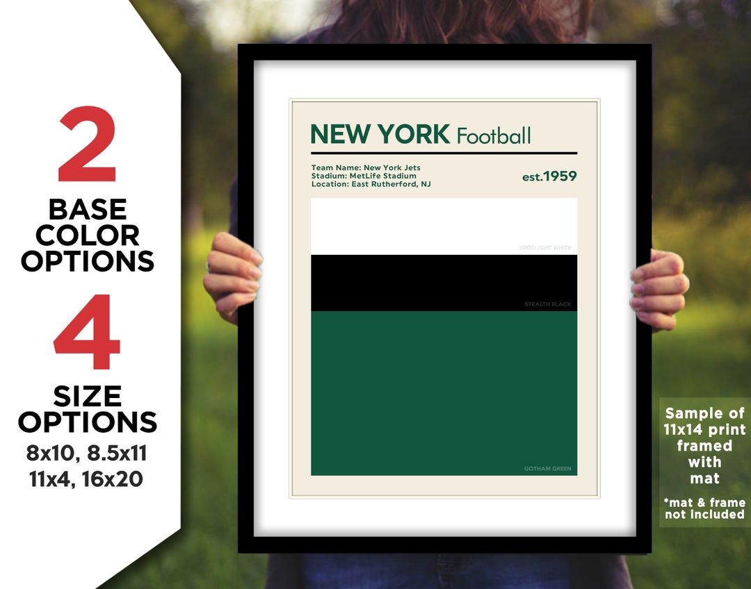 NEW YORK JETS Team Color Swatch Photo Picture Football Poster Print ...