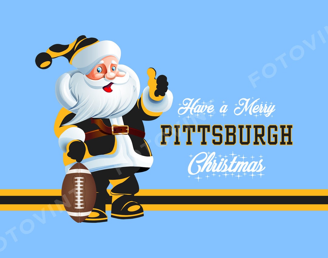 PITTSBURGH STEELERS Christmas Photo Picture Santa Claus Holiday ...
