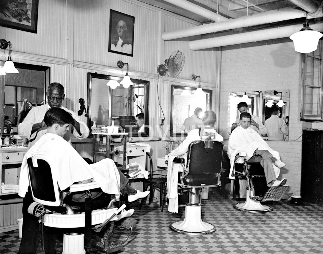 Vintage BARBER SHOP Photo Picture 1937 BARBERSHOP Washington D.C ...
