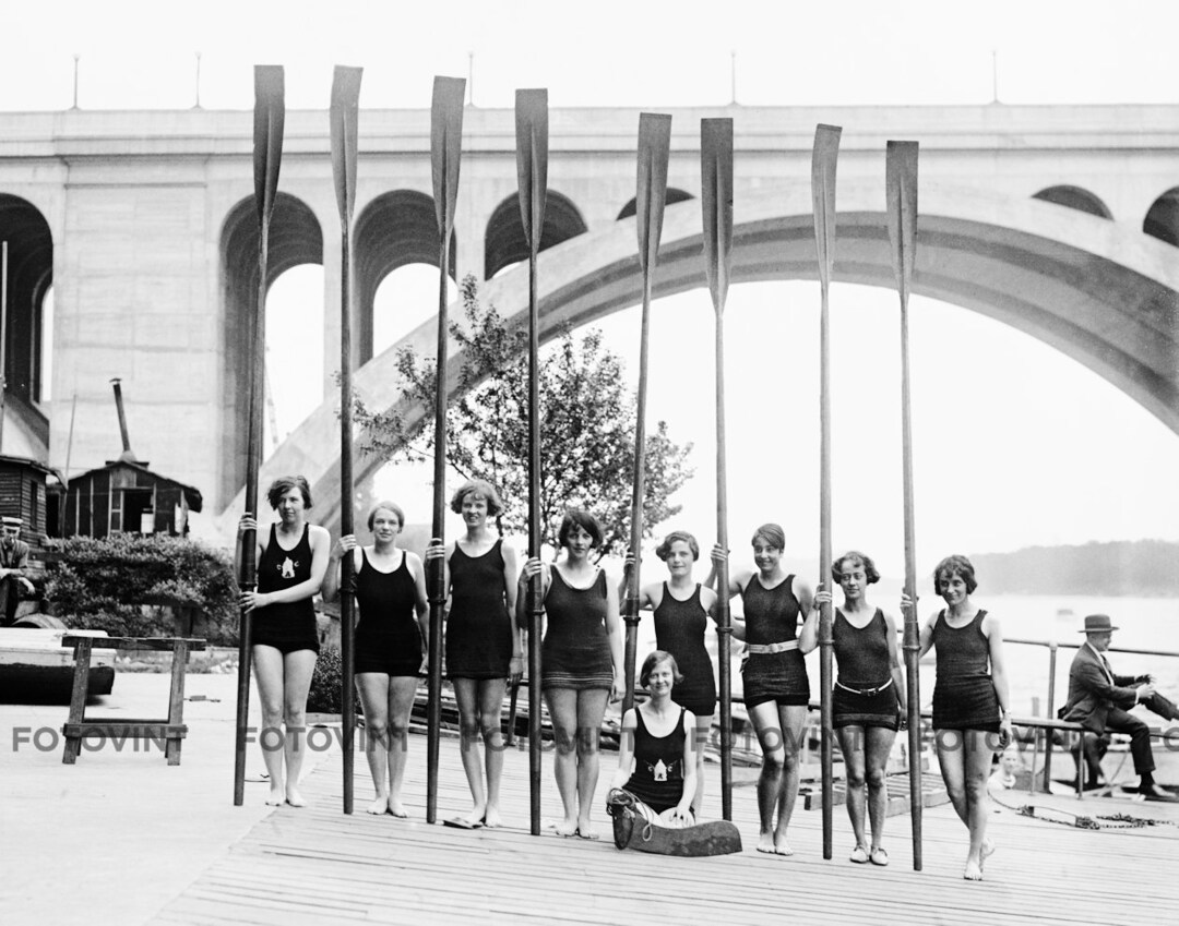 1926 Ladies ROWING CREW Photo Picture Print VINTAGE Womens Capital ...