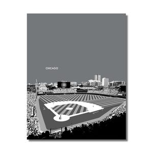 WRIGLEY FIELD Chicago Cubs Photo Picture Baseball Stadium Skyline ...