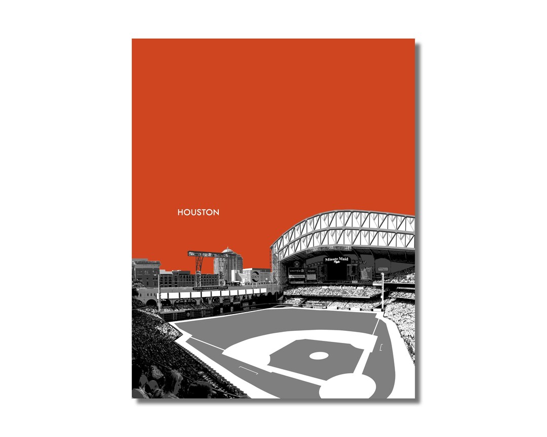 MINUTE MAID PARK Houston Astros Photo Picture Baseball Stadium Skyline ...