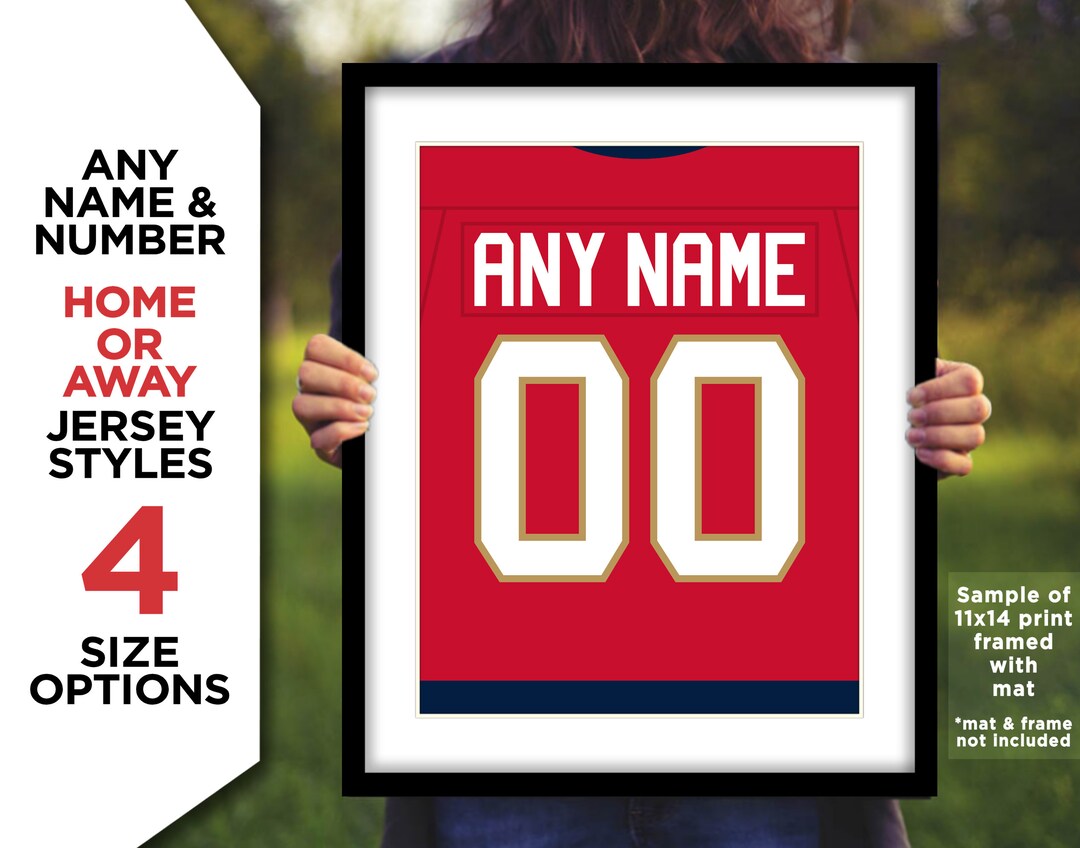 FLORIDA PANTHERS Jersey Photo Picture Hockey Art ANY Custom Name ...