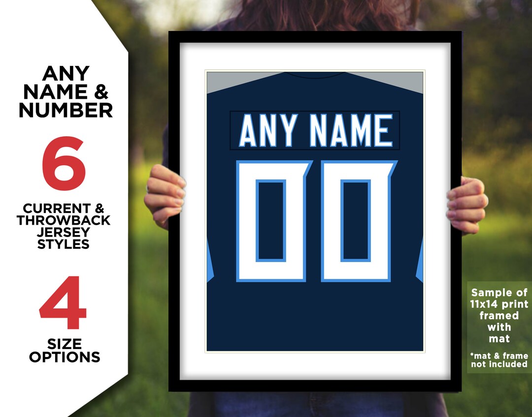 TENNESSEE TITANS Jersey Photo Picture Art ANY Name & Number Modern or ...