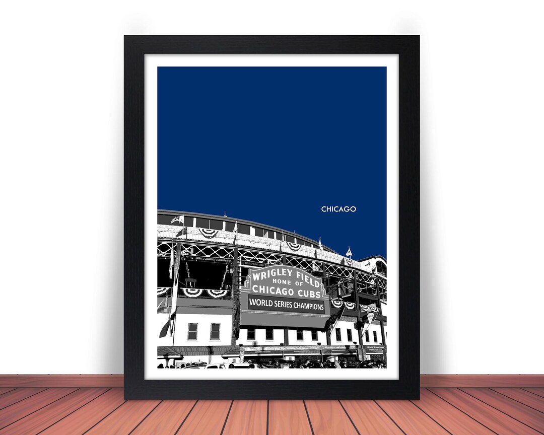 WRIGLEY FIELD Chicago Cubs Photo Picture Baseball Stadium Skyline ...
