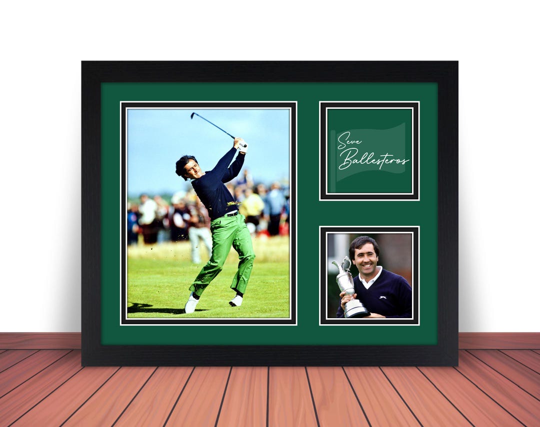 Framed SEVE BALLESTEROS Collage Photo Picture GOLF Golfer Golfing ...