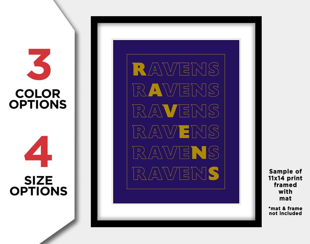 BALTIMORE RAVENS Photo Poster FOOTBALL Letter Print Fan Picture 8x10, 8 ...
