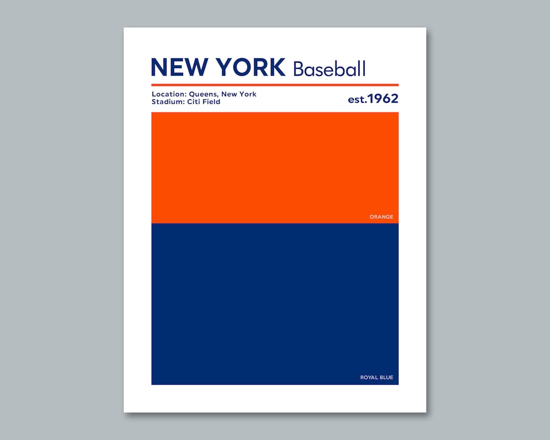 NEW YORK METS Team Color Swatch Photo Picture Baseball Poster Print ...