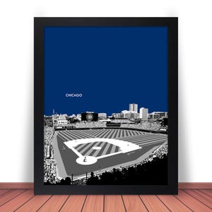 WRIGLEY FIELD Chicago Cubs Photo Picture Baseball Stadium Skyline ...
