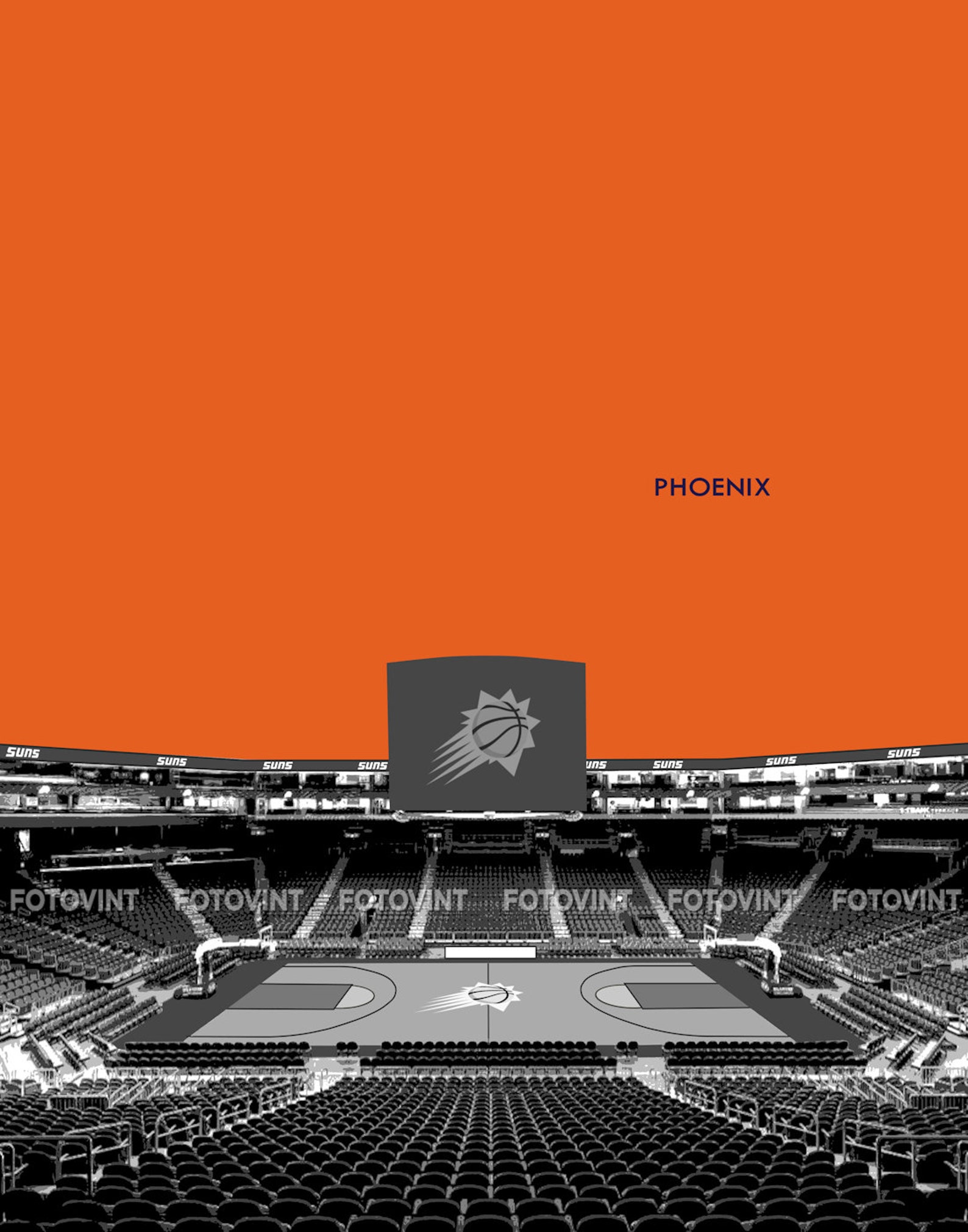 PHOENIX SUNS Arena Photo Poster BASKETBALL Stadium Skyline - Etsy