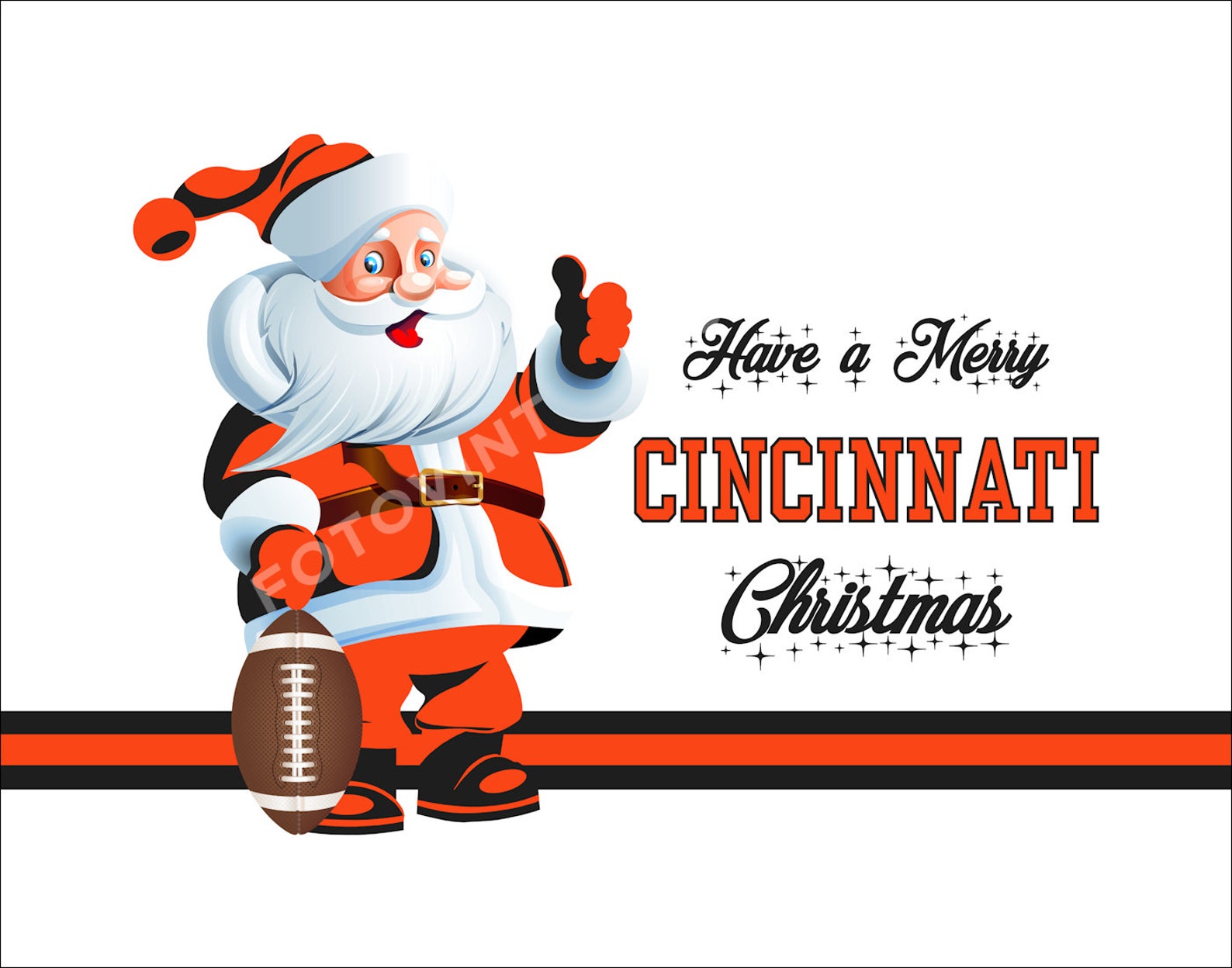 CINCINNATI BENGALS Christmas Photo Picture SANTA Claus Holiday - Etsy