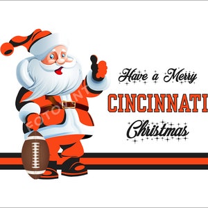 CINCINNATI BENGALS Christmas Photo Picture SANTA Claus Holiday ...