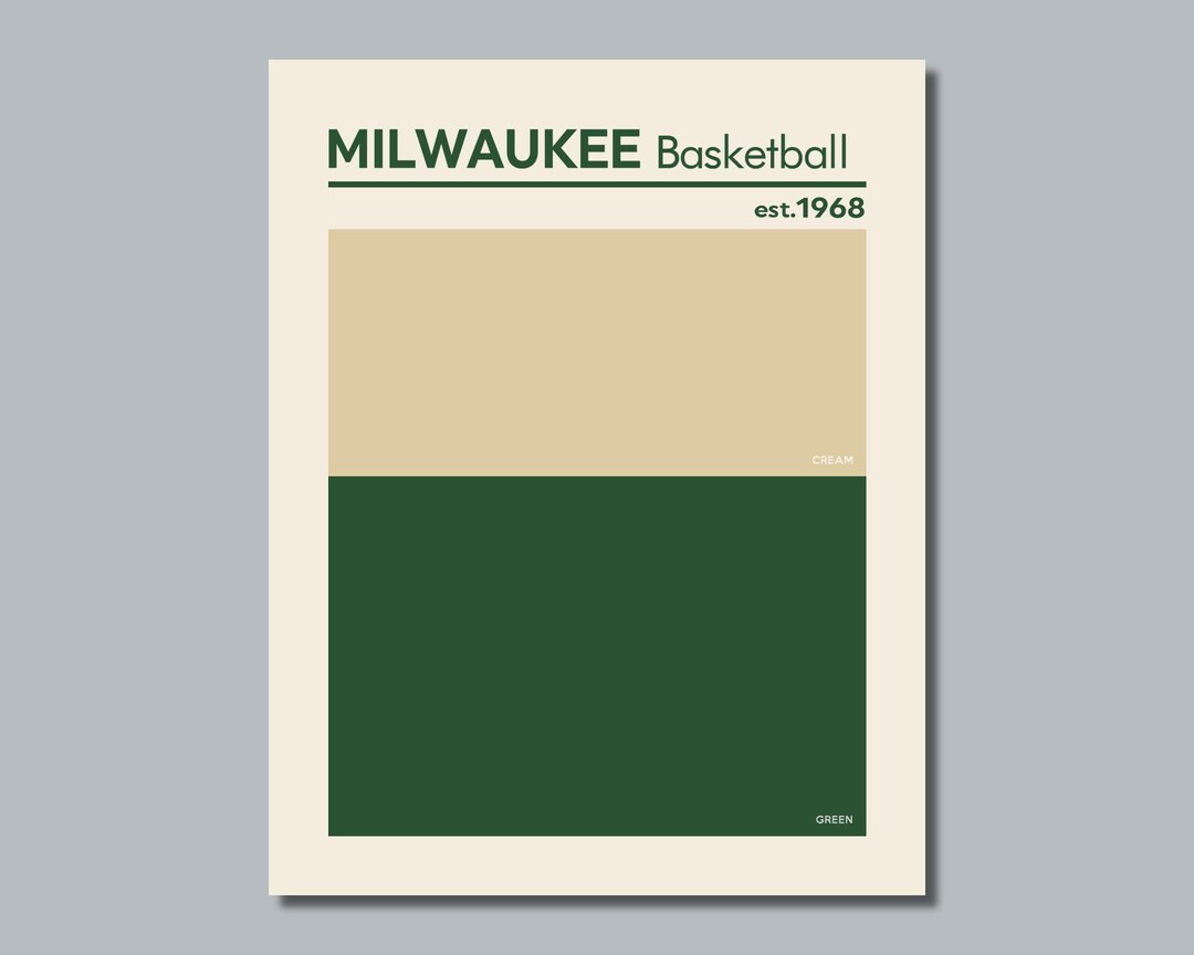 MILWAUKEE BUCKS Comparable Basketball Color Swatch Photo Picture Poster ...