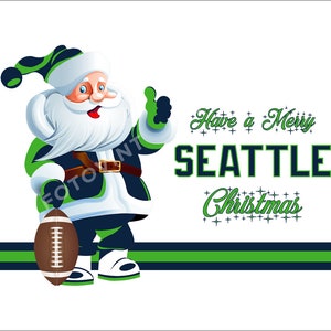 SEATTLE SEAHAWKS Christmas Photo Picture Santa Claus Holiday Decoration ...