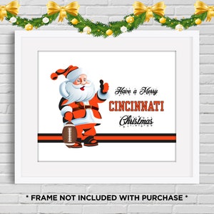 CINCINNATI BENGALS Christmas Photo Picture SANTA Claus Holiday ...