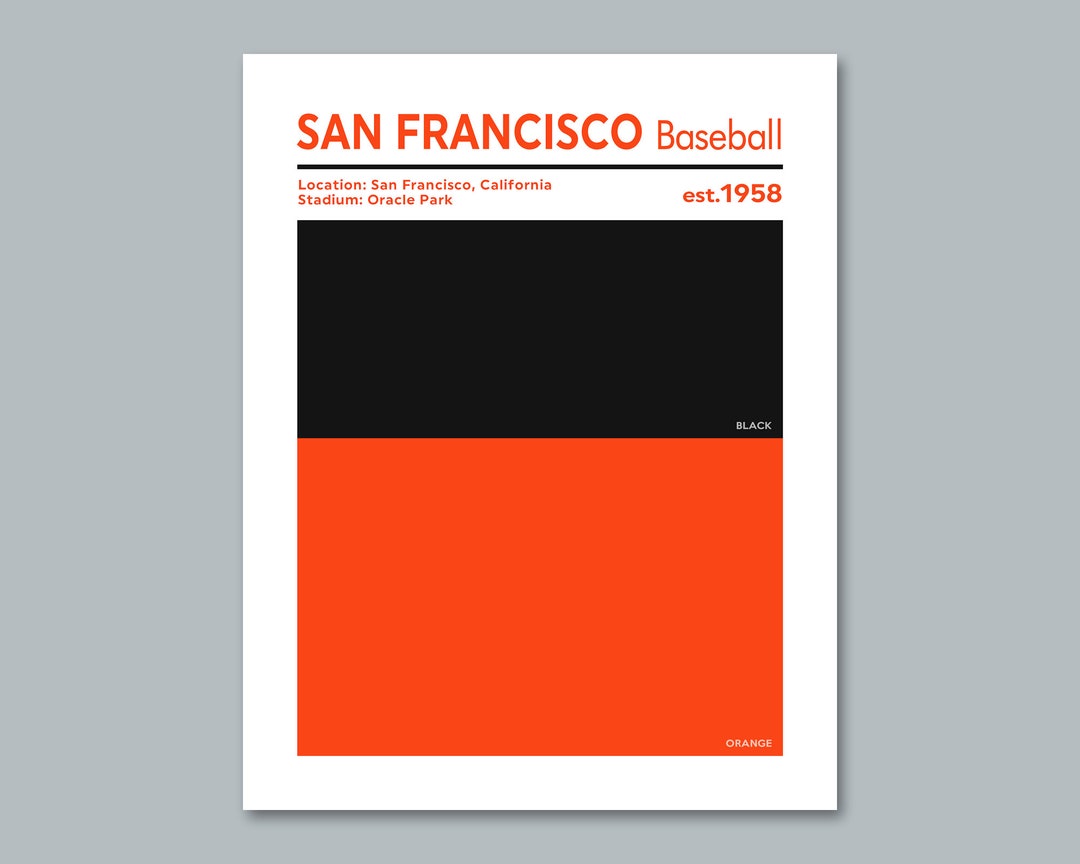 SAN FRANCISCO GIANTS Team Color Swatch Photo Picture Baseball Poster ...