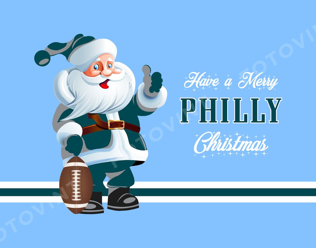 PHILADELPHIA EAGLES Christmas Photo Picture Santa Claus Holiday ...