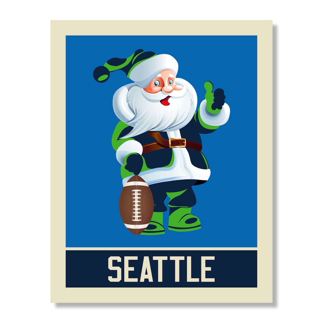 SEATTLE SEAHAWKS Style SANTA Football Christmas Decoration Photo Poster ...