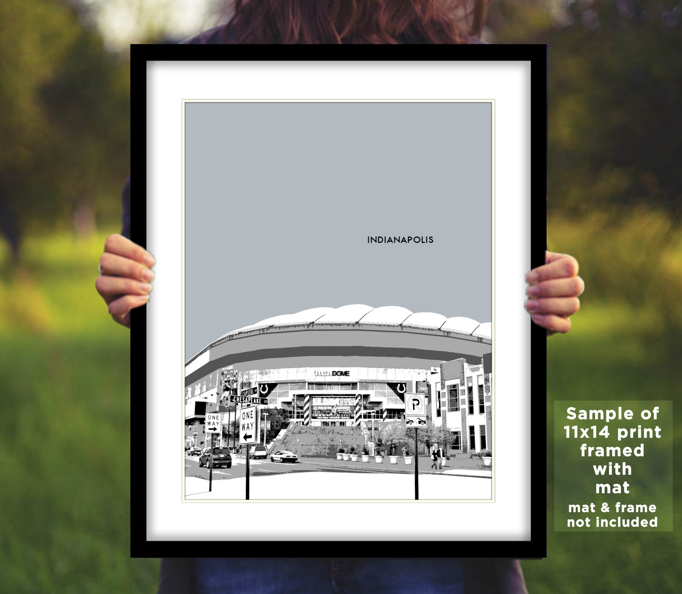 INDIANAPOLIS COLTS Photo Poster RCA Dome Football Stadium Skyline ...