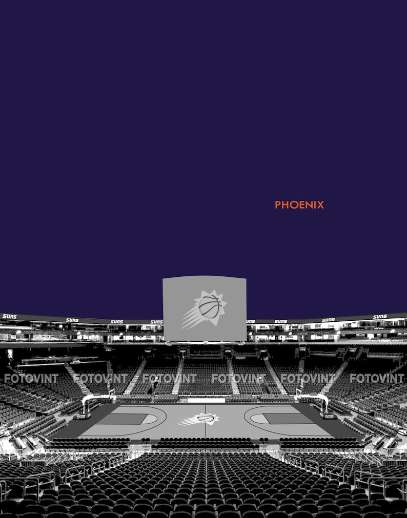 PHOENIX SUNS Arena Photo Poster BASKETBALL Stadium Skyline | Etsy