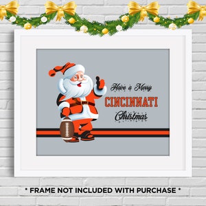 CINCINNATI BENGALS Christmas Photo Picture SANTA Claus Holiday ...