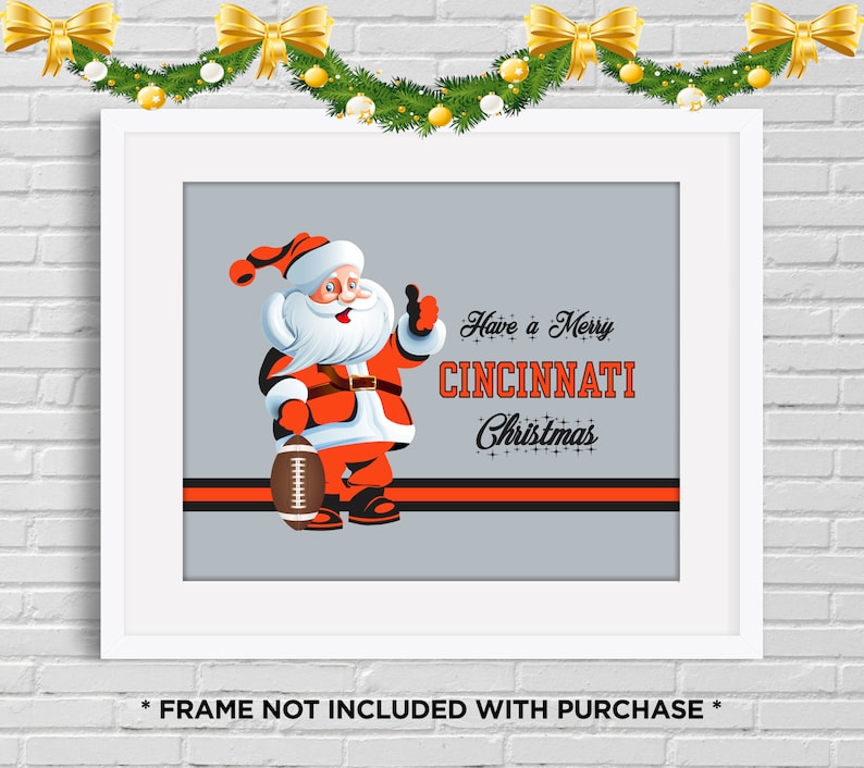 CINCINNATI BENGALS Christmas Photo Picture SANTA Claus Holiday - Etsy