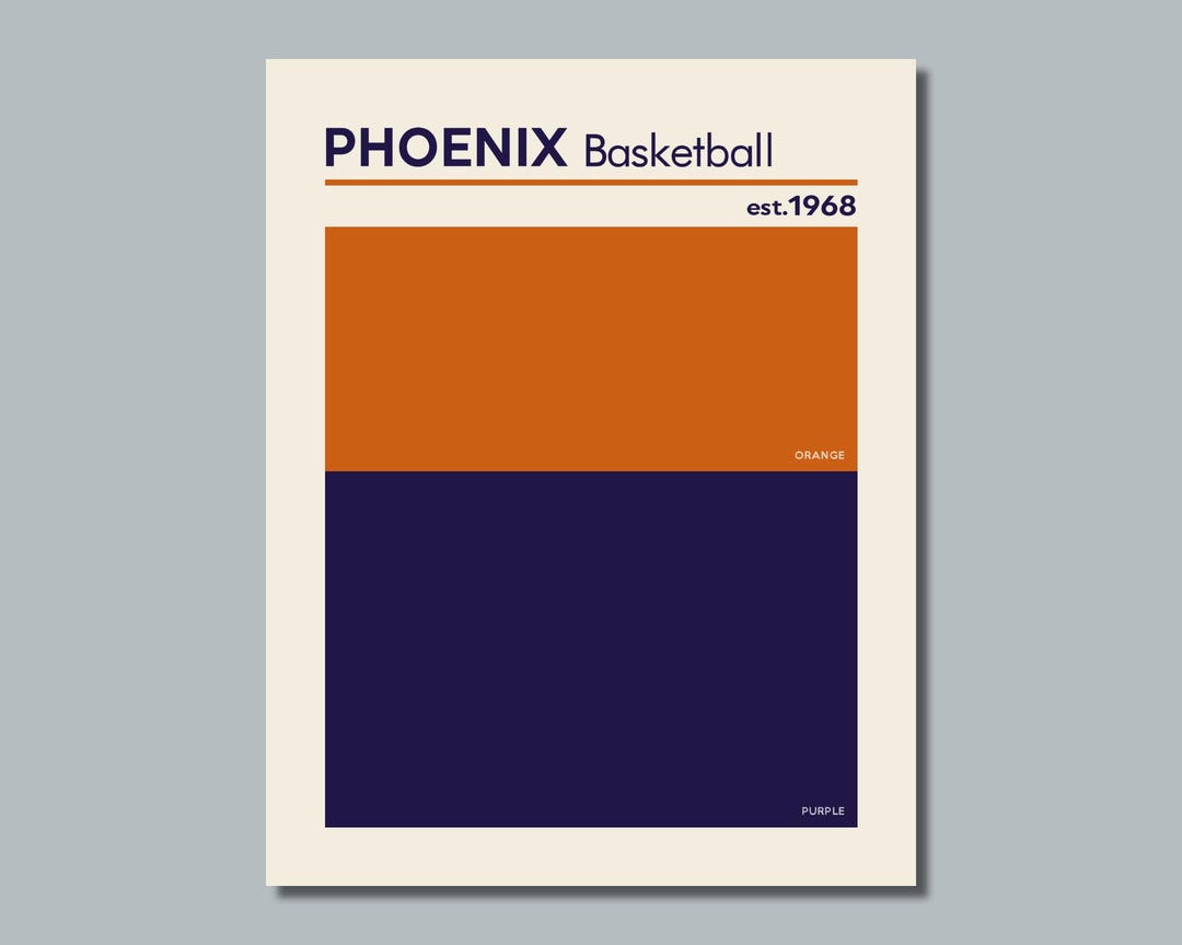 PHOENIX SUNS Comparable Basketball Color Swatch Photo Picture Poster ...