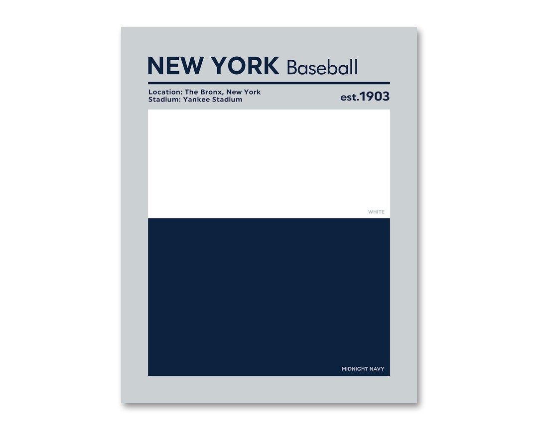 NEW YORK YANKEES Team Color Swatch Photo Picture Baseball Poster Print ...