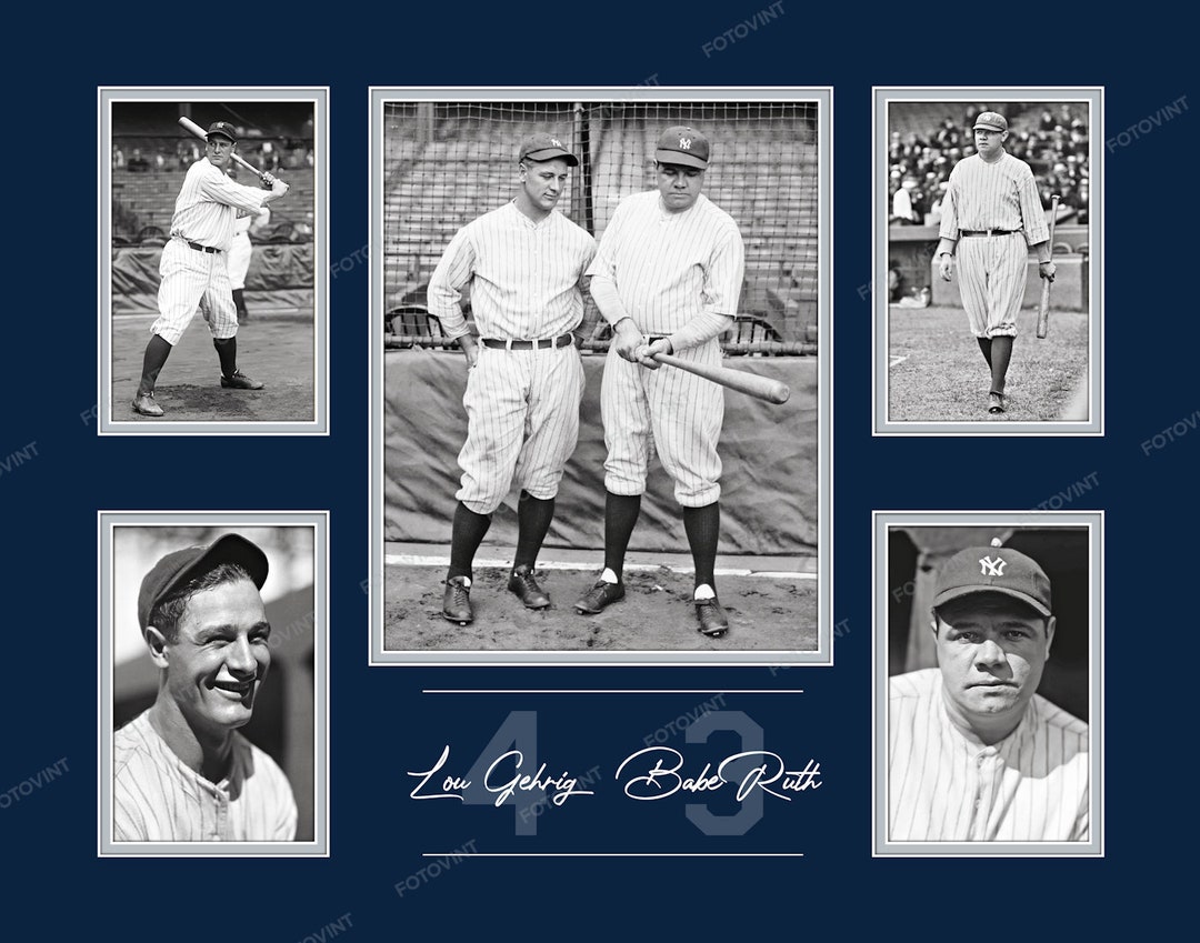 Babe RUTH & Lou GEHRIG Photo Collage Print New York YANKEES Baseball ...