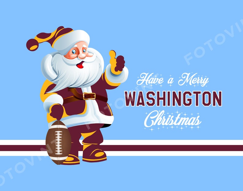 WASHINGTON COMMANDERS Christmas Photo Picture Santa Claus - Etsy